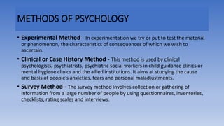 INTRODUCTION TO PSYCHOLOGY and its branches | PDF