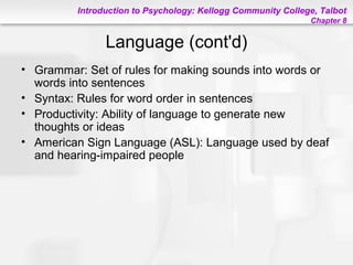 Introduction to psychology ch 8 | PPT