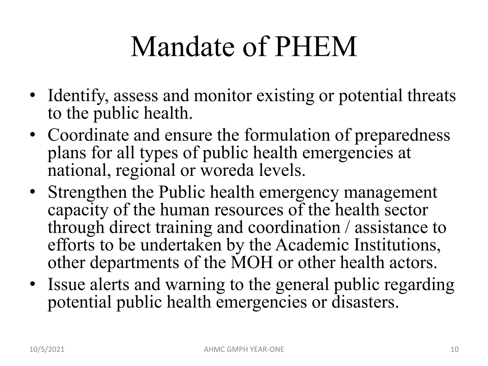 Introduction to public health emergency management | PPTX
