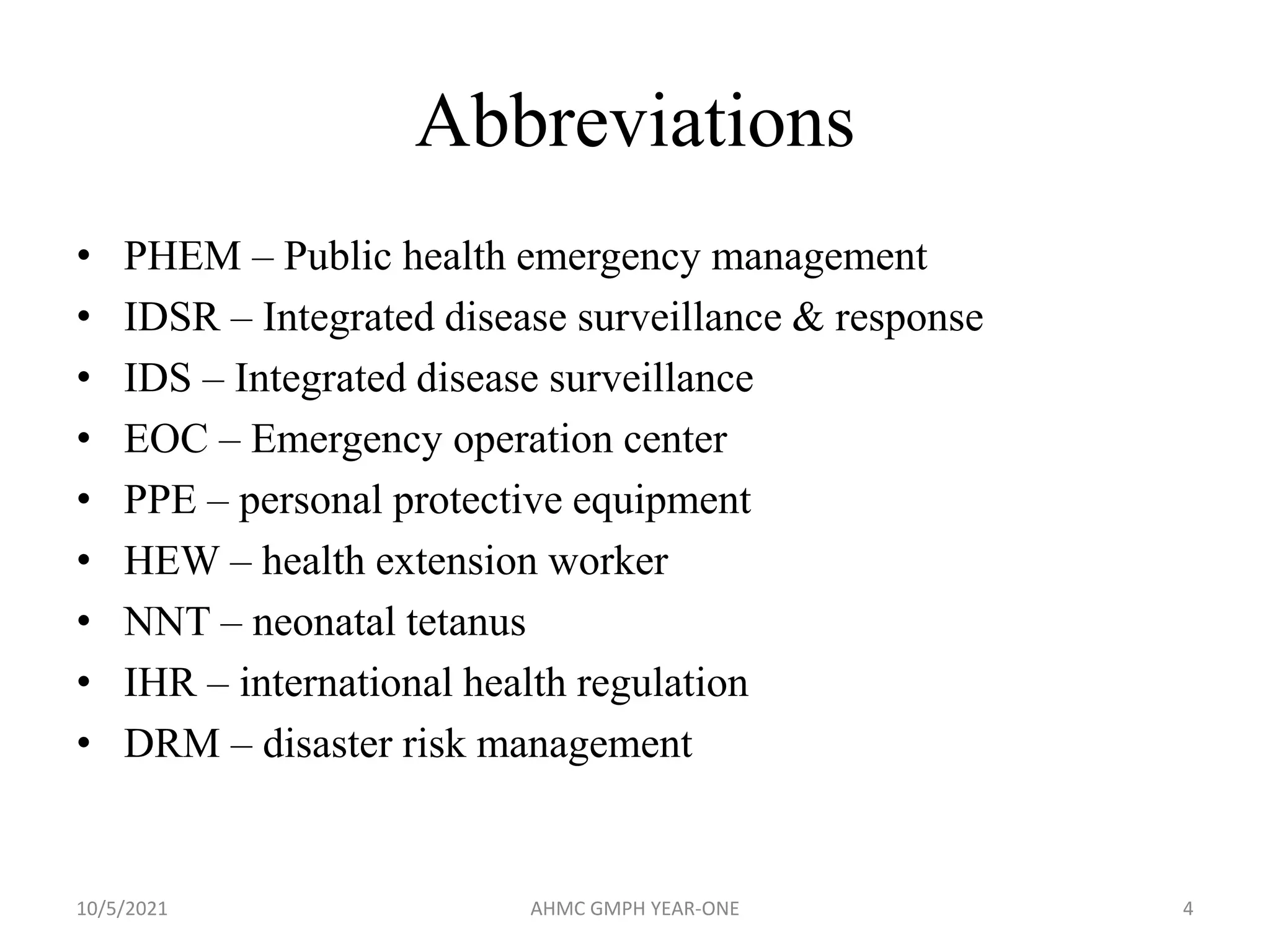 Introduction to public health emergency management | PPTX