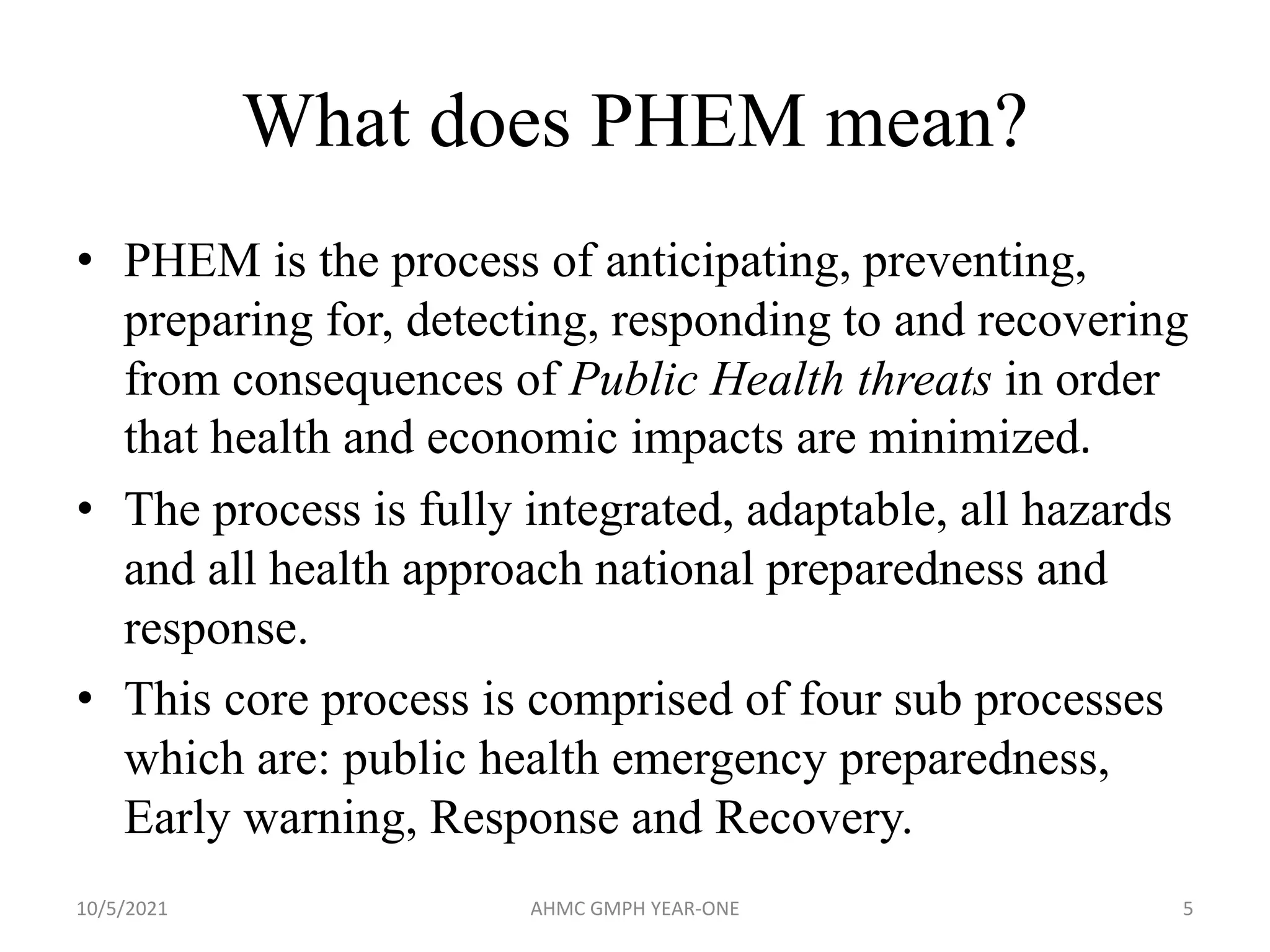 Introduction to public health emergency management | PPTX