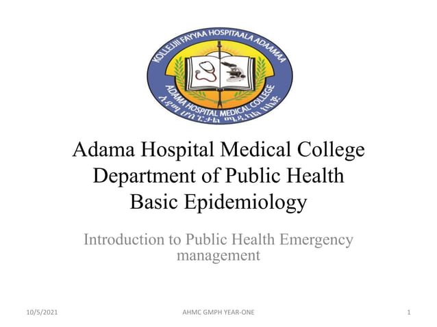 Introduction to public health emergency management | PPTX | Infectious ...