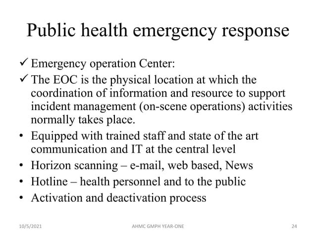 Introduction to public health emergency management | PPTX | Infectious ...