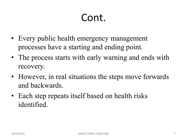 Introduction to public health emergency management | PPTX | Infectious ...