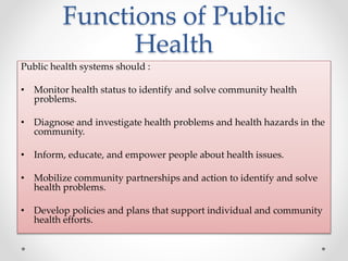 Introduction to public health & impact of environmental sanitation on ...