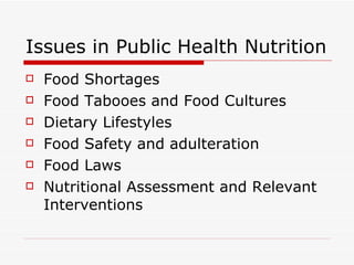 Introduction to public health nutrition | PPT