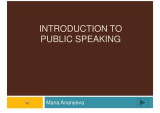 Introduction To Public Speaking | PPT