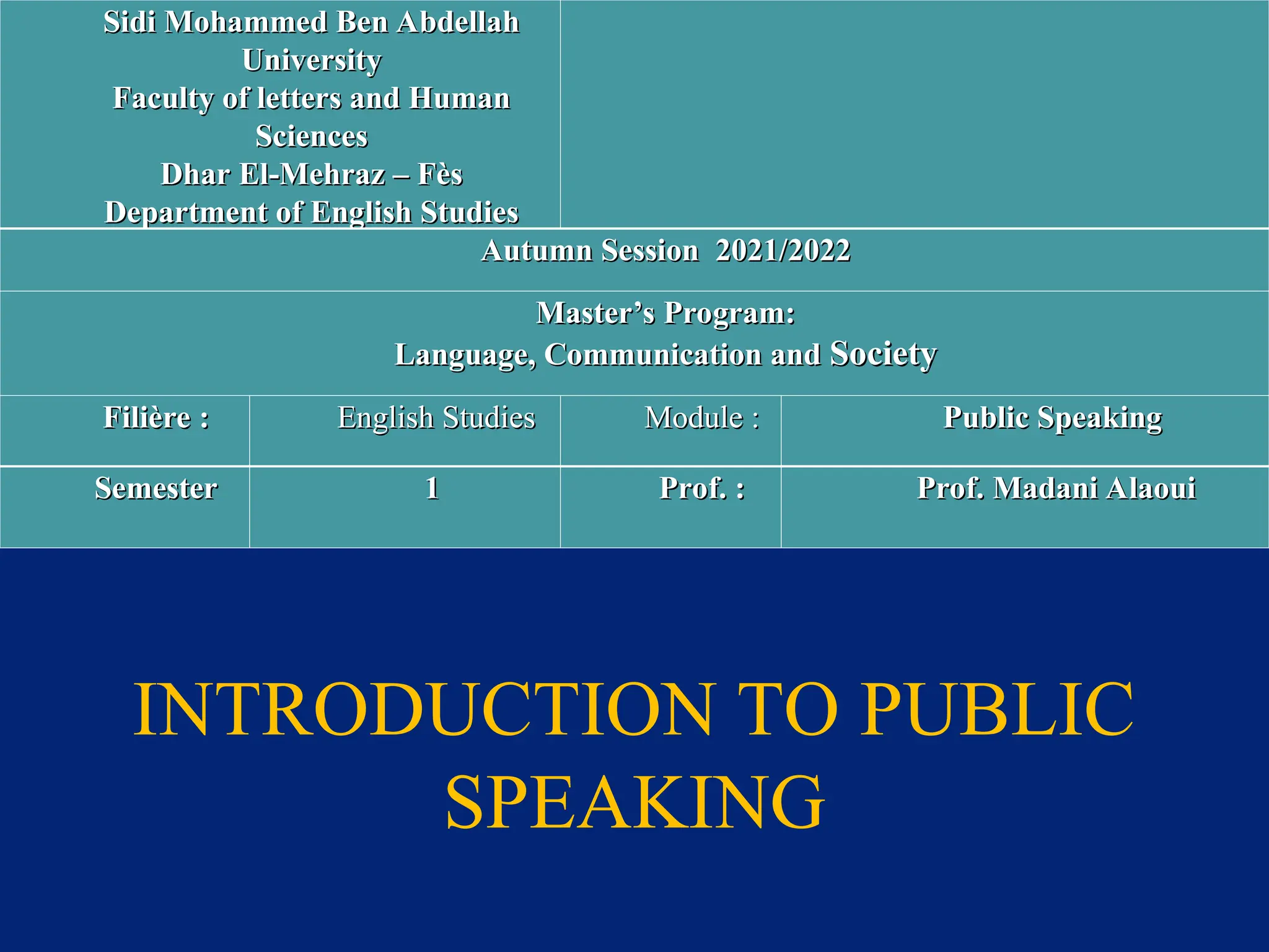 INTRODUCTION TO PUBLIC SPEAKING.ppt. A GOOD INTRODUCTION TO HOW TO ...