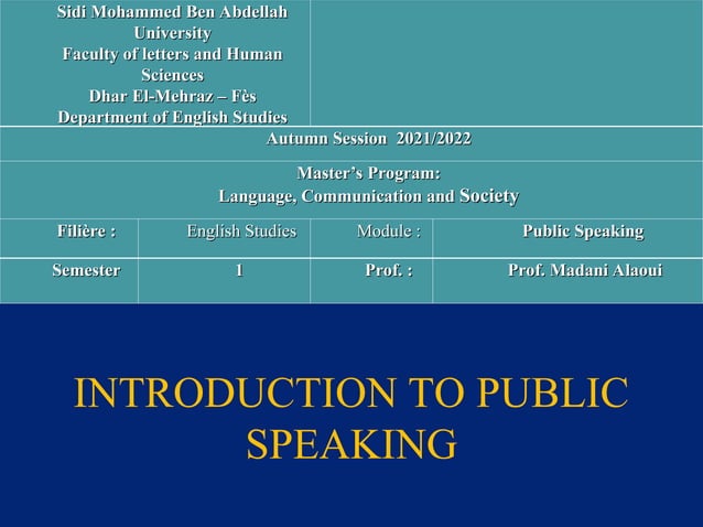 INTRODUCTION TO PUBLIC SPEAKING.ppt. A GOOD INTRODUCTION TO HOW TO ...