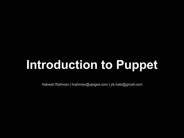 Introduction to puppet | PPT