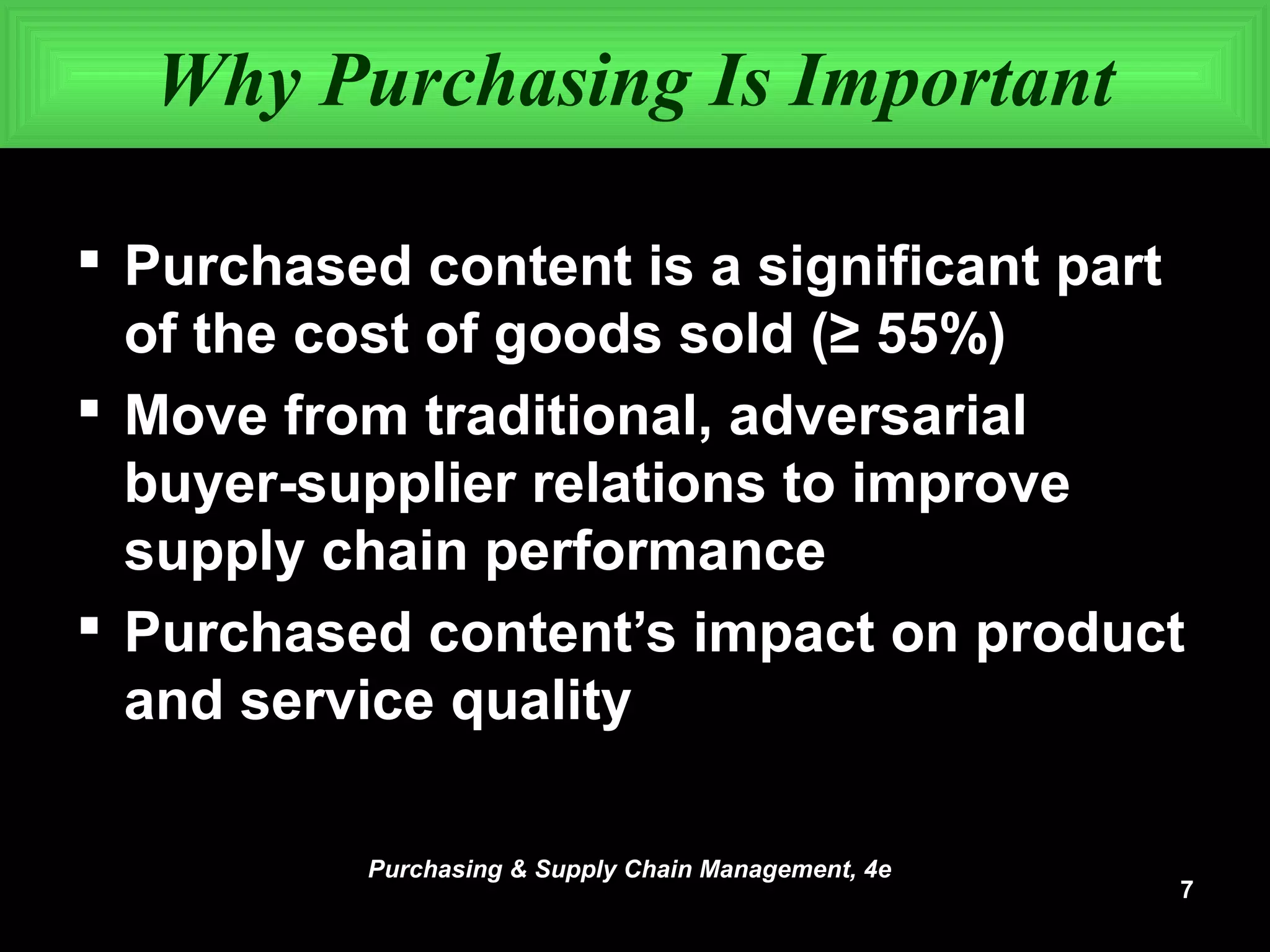 Introduction to purchasing and supply chain management | Factors ...