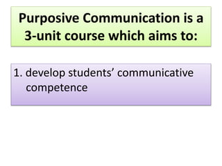 Introduction to purposive communication | PPTX