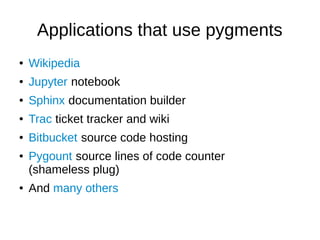 Introduction to pygments | PPT