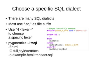 Introduction to pygments | PPT
