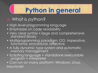 Introduction to python | PPT