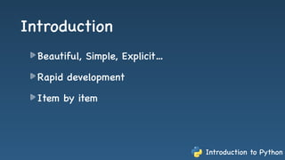 Introduction to python | PDF