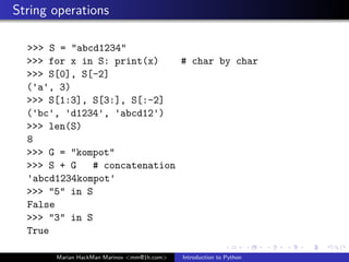 Introduction to python | PDF