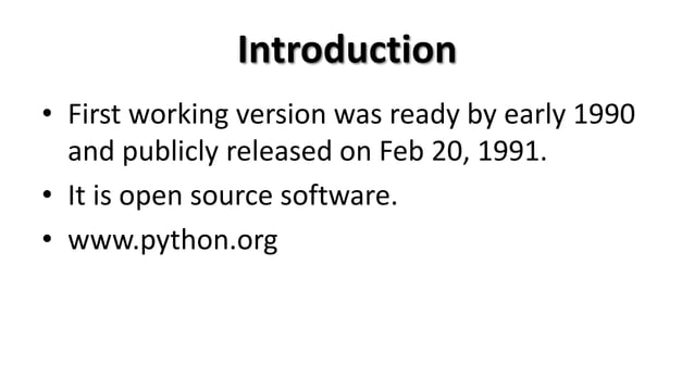 Introduction To Python Ppt 
