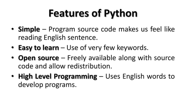 Introduction To Python Ppt 