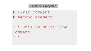 Introduction to python for beginners | PPT