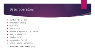 Introduction to python | PPT