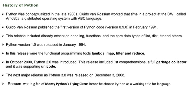 Introduction to python | PPT
