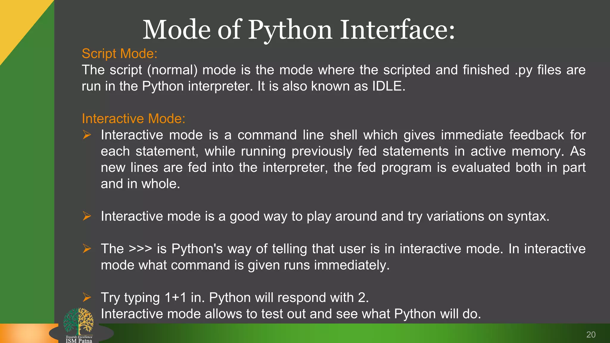 Introduction to python | PPTX