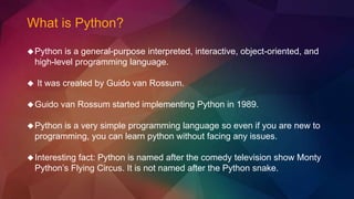 Introduction to python | PPTX