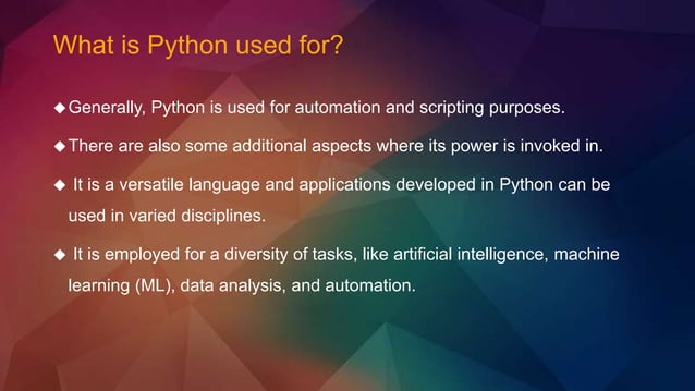 Introduction to python | PPTX