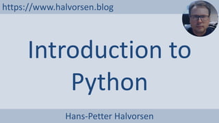 Introduction to python | PPT
