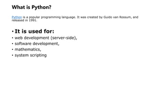 Introduction to Python | PPT