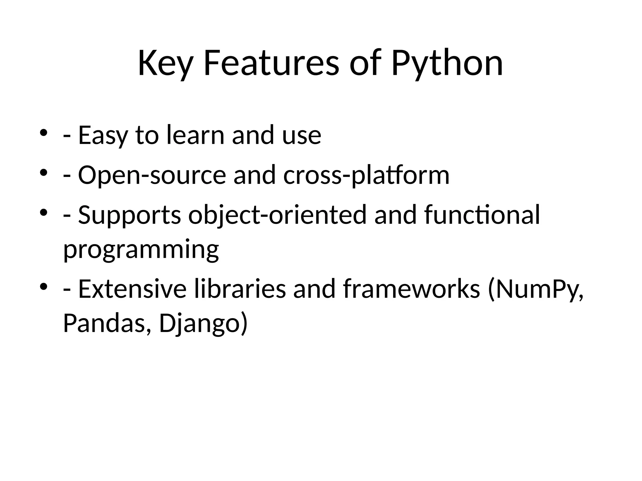 simple outline for a 4-slide PowerPoint presentation on Python | PPTX