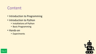 Introduction to python day 4 part 2 | PDF | Programming Languages | Computing