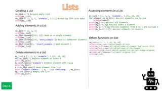 Introduction to python day 4 part 2 | PDF | Programming Languages | Computing