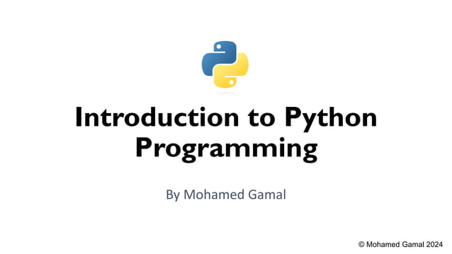 Introduction to Python Prog. - Lecture 1 | PDF