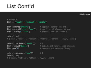 Introduction to Python by Wekanta | PPT