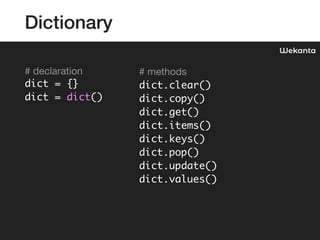Introduction to Python by Wekanta | PPT