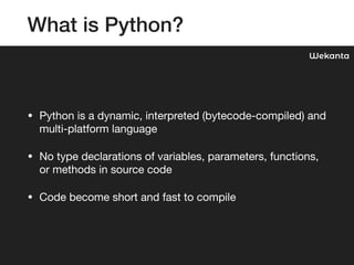 Introduction to Python by Wekanta | PPT