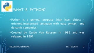 Introduction to python | PPTX