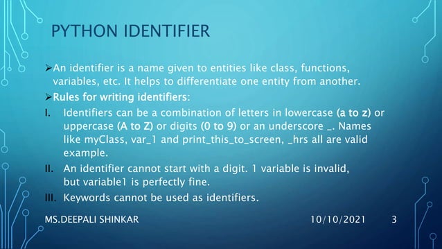 Basic concepts of python | PPT
