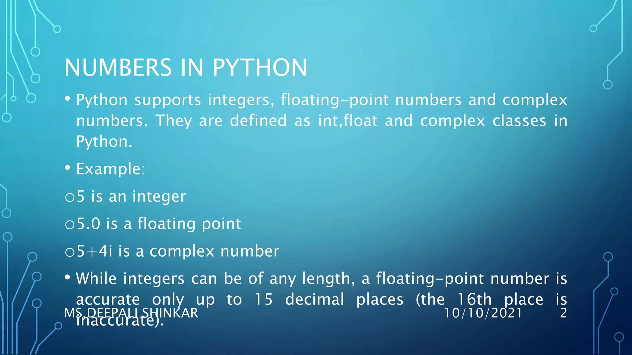Numbers and math module | PPTX