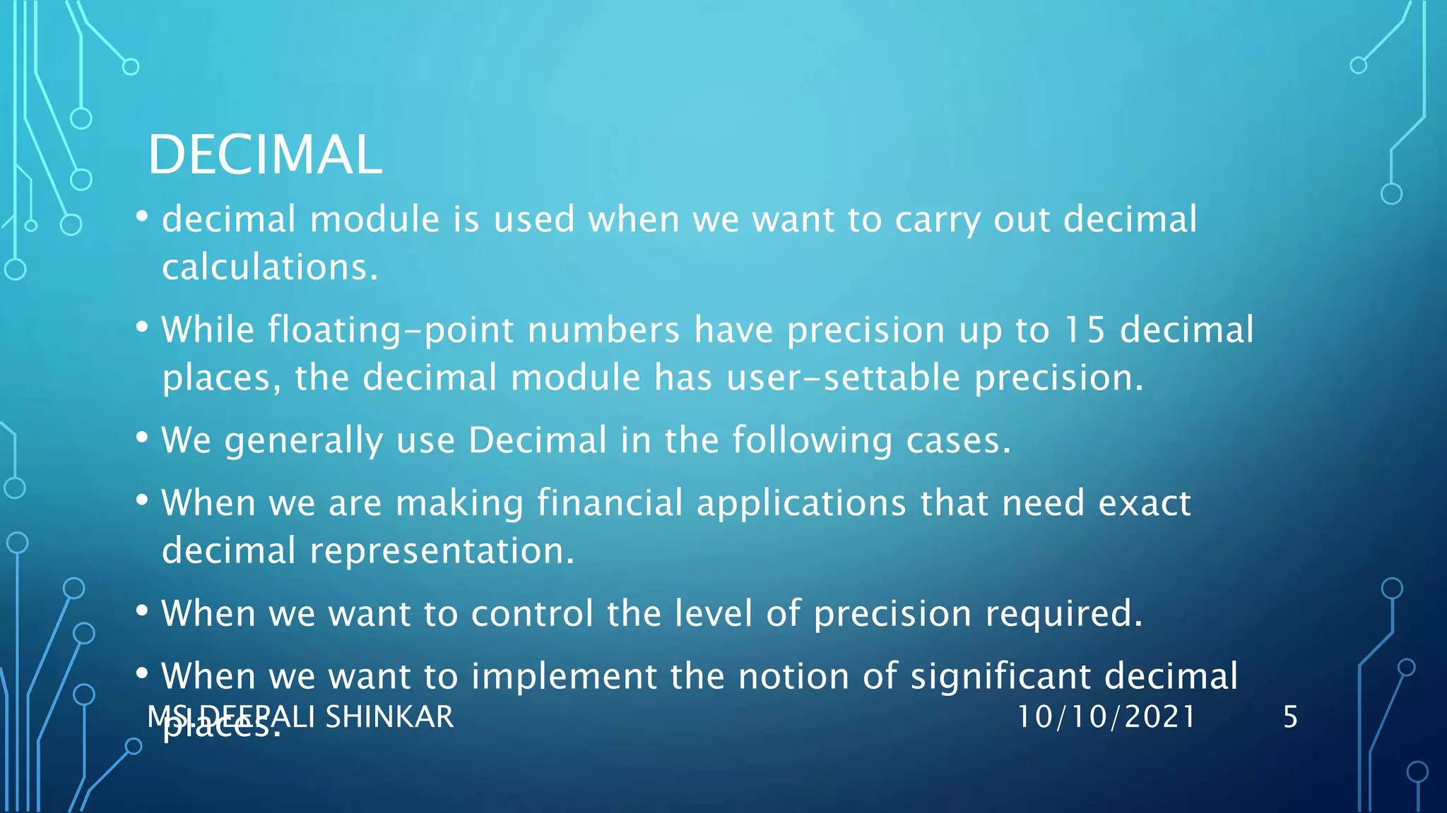 Numbers and math module | PPTX