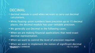 Numbers and math module | PPTX