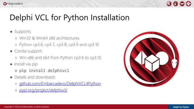 Introduction to Python GUI development with Delphi for Python - Part 1: Delphi VCL for Python | PDF