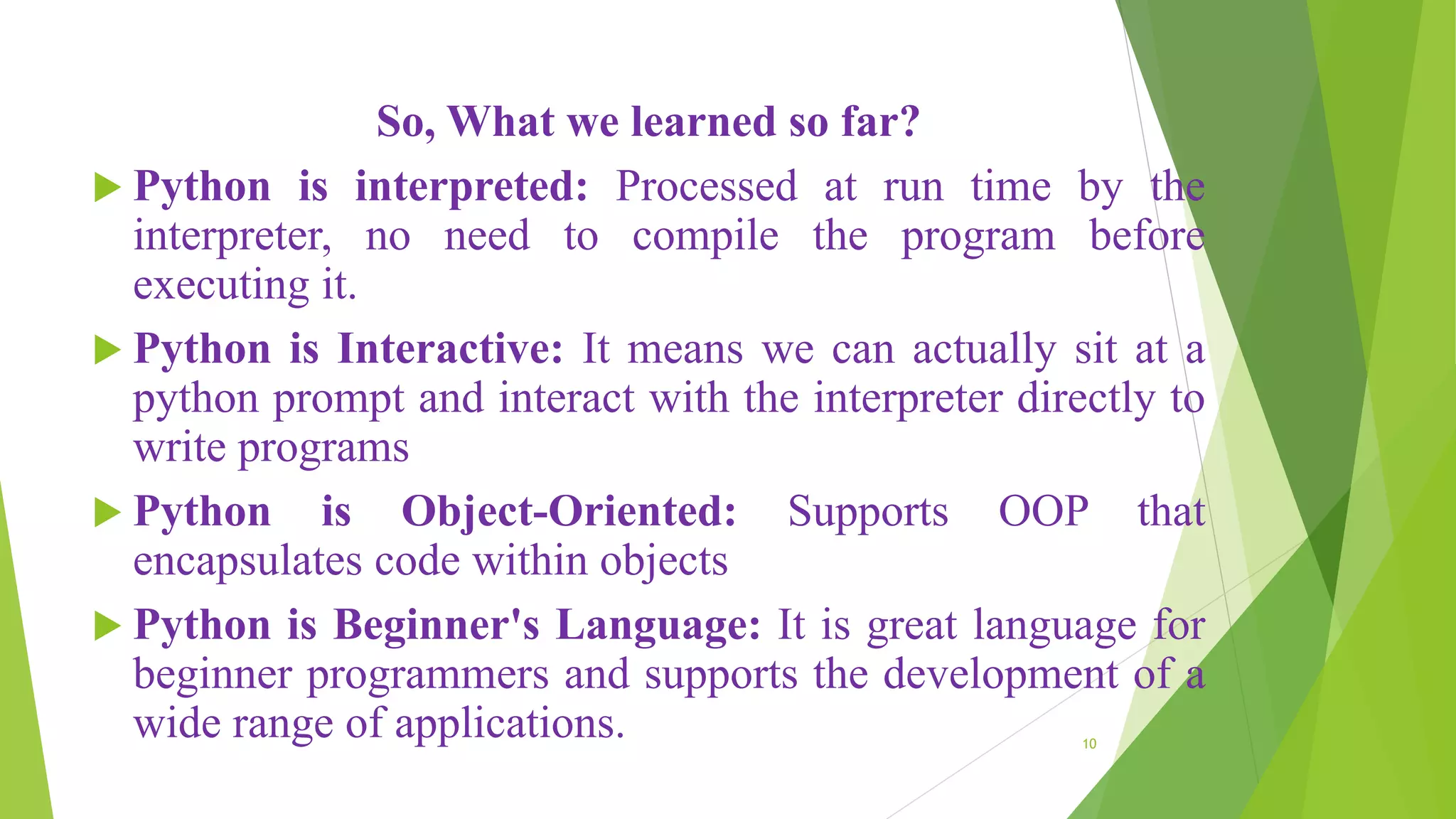 Introduction To Python Programming Ppt