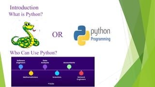 Introduction to python programming | PPT