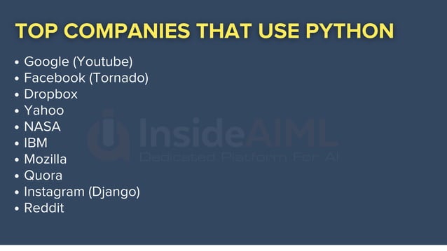 Introduction to Python Programming | InsideAIML | PPT