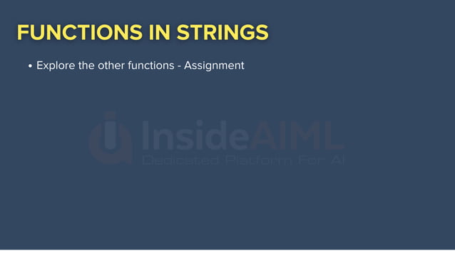 Introduction to Python Programming | InsideAIML | PPT