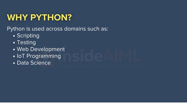 Introduction to Python Programming | InsideAIML | PPT