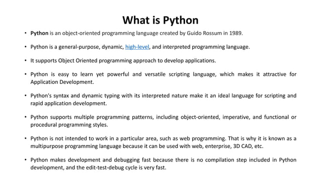 Introduction To Python Programming Languagepptx